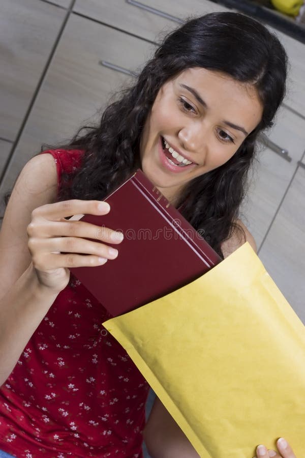 Girl with letter stock photo. Image of hand, female, portrait - 2585802