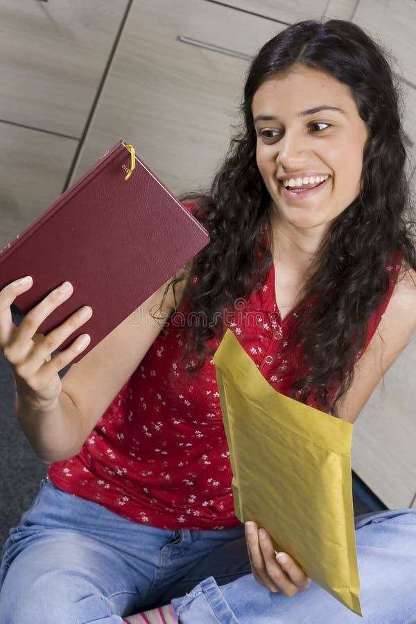 Girl with letter stock photo. Image of advertise, person - 2585958