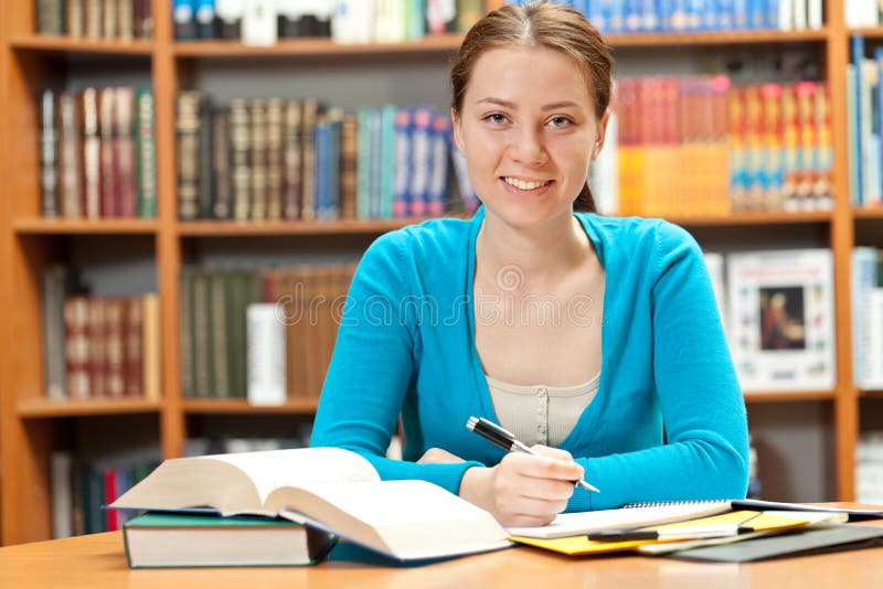 Girl in library stock image. Image of girls, person, smile - 25512215