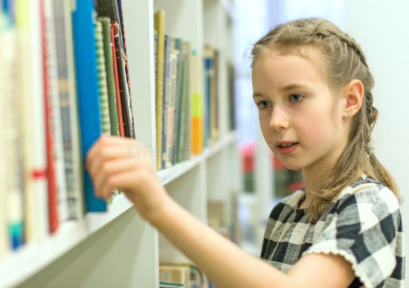 Girl in library. stock image. Image of literacy, education - 90296903