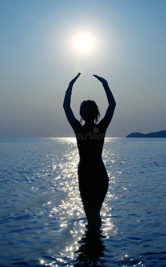Girl with light stock image. Image of seaside, orange - 6487197