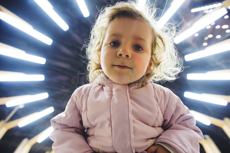 Girl in Lights stock photo. Image of field, healthy, happiness - 63147548