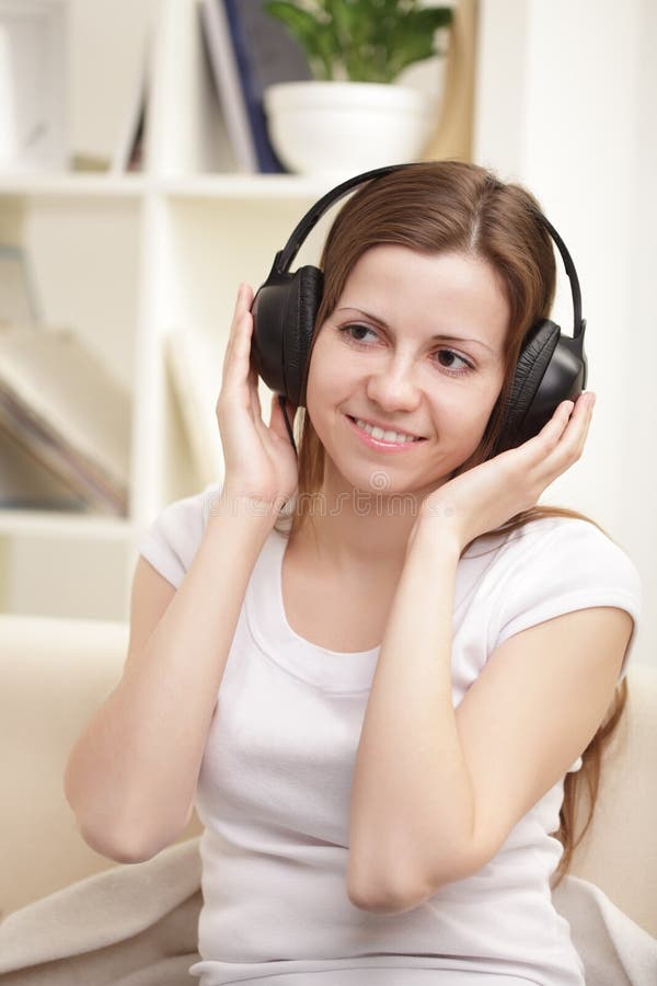 Girl listen music stock image. Image of dancing, people - 23740805