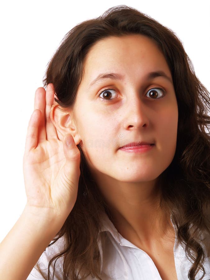 Girl listening stock image. Image of cute, portrait, female - 4245693