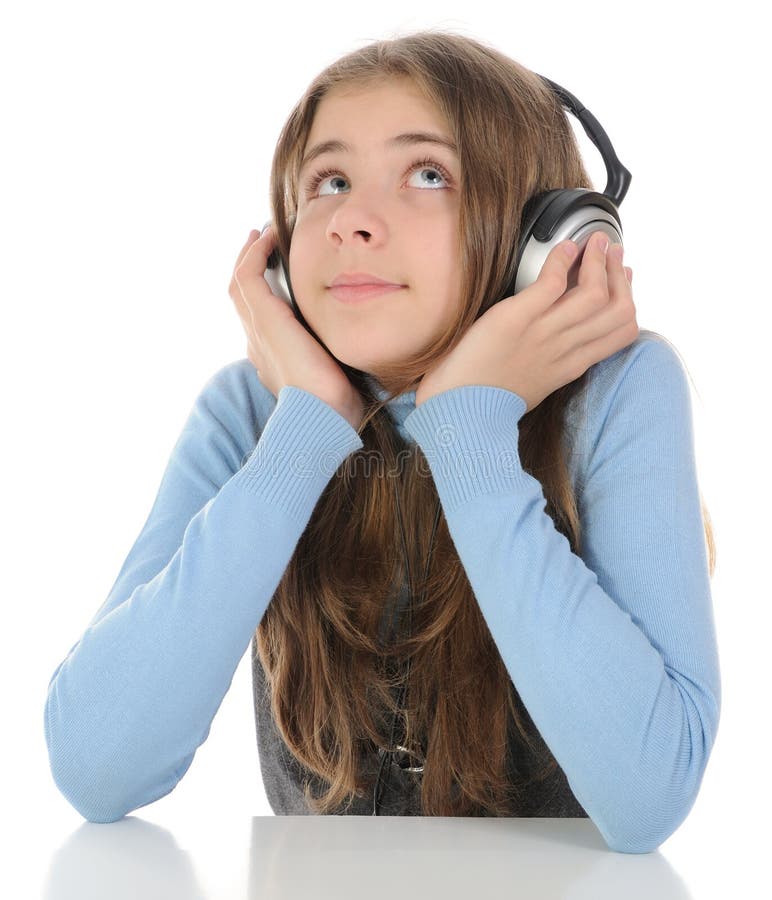 Girl listening music stock image. Image of white, caucasian - 19669167