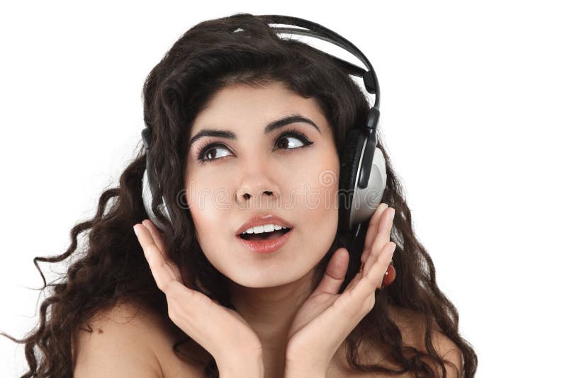 Girl listening music stock photo. Image of enjoyment - 24192974