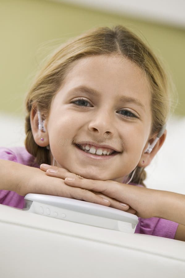 Girl Listening To Portable CD Player Stock Image - Image of caucasian ...