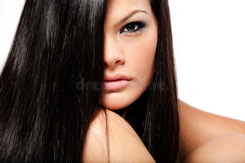 Girl with long black hair. stock photo. Image of lovely - 17668800