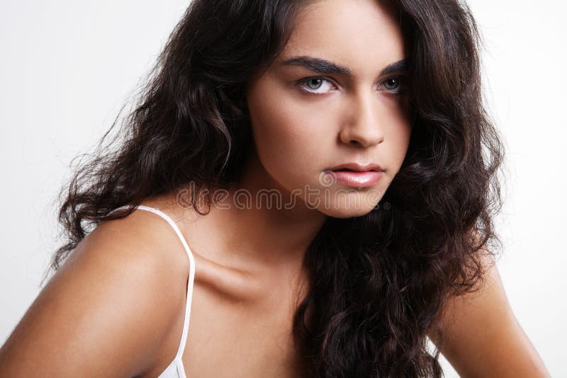 Girl with long black hair. stock photo. Image of people - 6627480