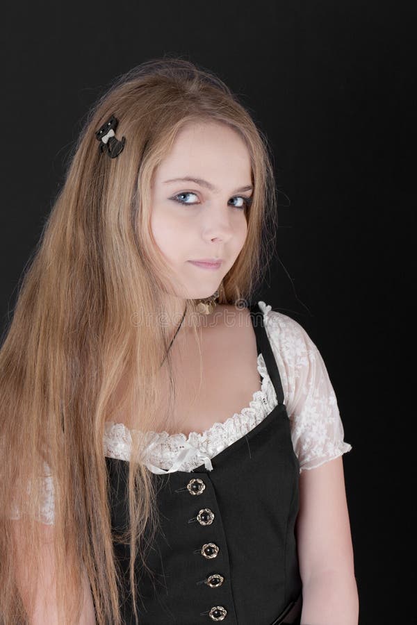 Girl with a long fair hair stock photo. Image of model - 24223908