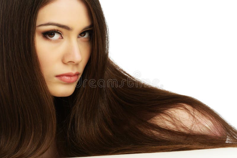 Girl with long hair stock photo. Image of emotions, silk - 38475308