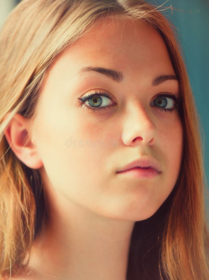 Girl looking stock photo. Image of portrait, beauty, blonde - 38043216