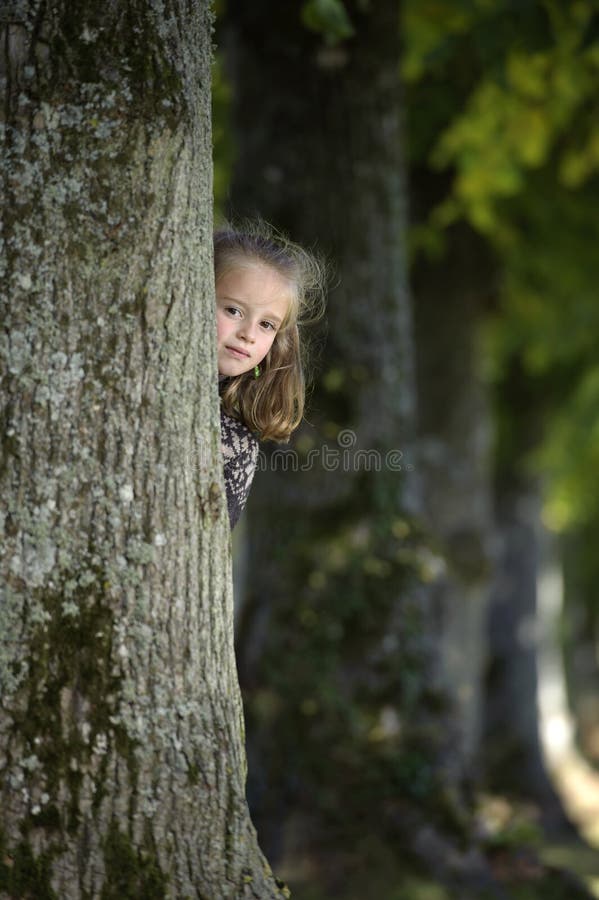 837 Girl Behind Tree Forest Summer Stock Photos - Free & Royalty-Free ...