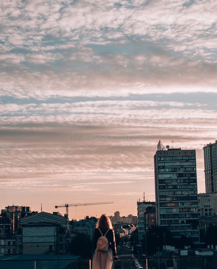Girl Looking into the Distance Stock Image - Image of background, girl ...