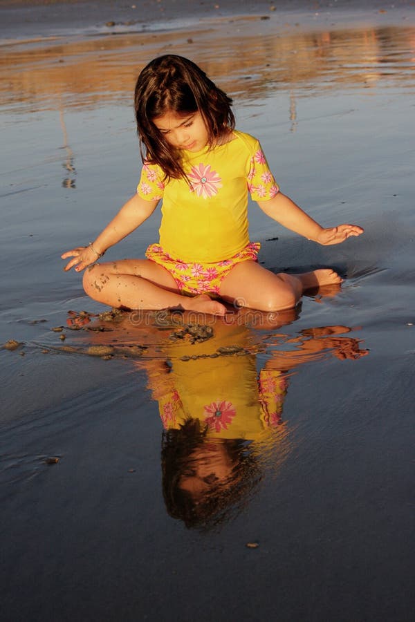 Girl Looking at Her Reflection Stock Photo - Image of colors, county ...