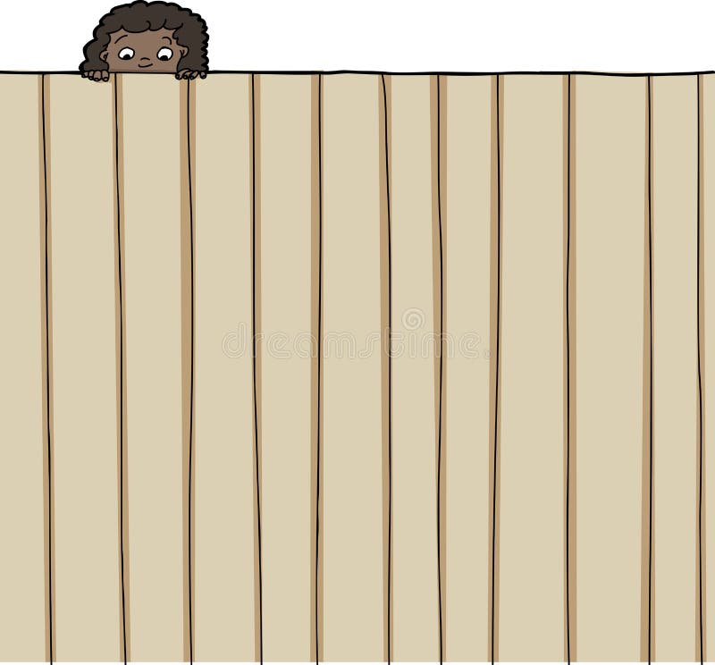 Girl Looking Over Fence Stock Illustrations – 10 Girl Looking Over ...