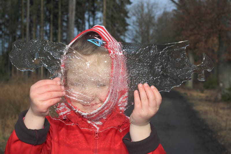 Girl looking though ice stock image. Image of water, looking - 28498529