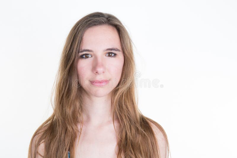 Girl Looking at You in Deep Thought Perplexed Facial Expression, Stock ...