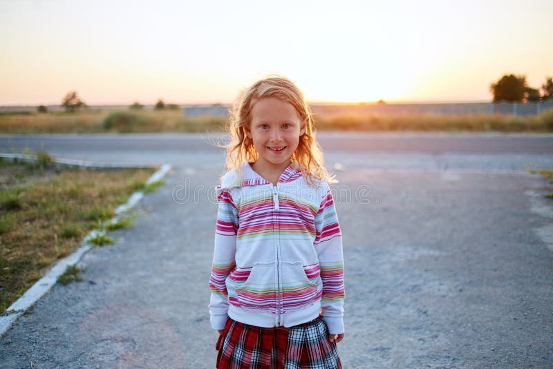Girl looks into the camera stock image. Image of preschooler - 57807521