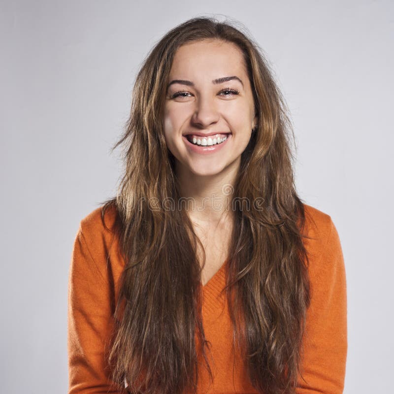 Girl Looks at the Camera and Smiling Stock Image - Image of portrait ...