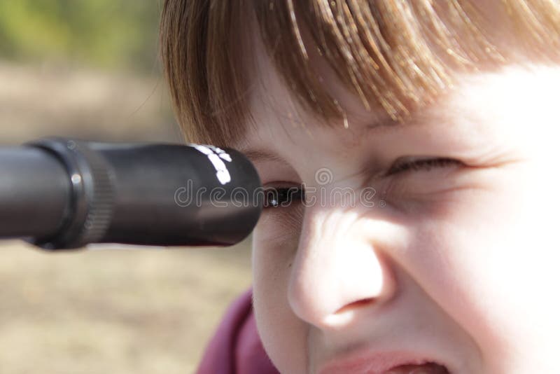 Girl stock photo. Image of children, rifle, scope, shooting - 30719586