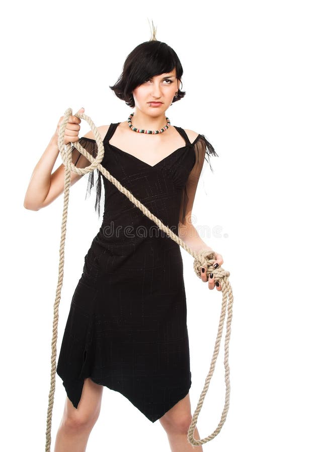 The girl and a loop stock photo. Image of hangman, gothic - 2931968
