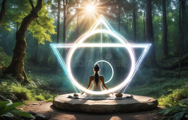 Girl in Lotus Pose Practicing Meditation in Light Cycle Stock ... Girl in Lotus Pose Practicing Meditation in Light Cycle Stock ...