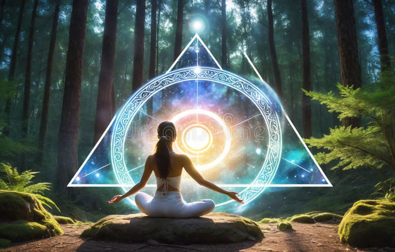 Girl in Lotus Pose Practicing Meditation in Light Cycle Stock ... Girl in Lotus Pose Practicing Meditation in Light Cycle Stock ...