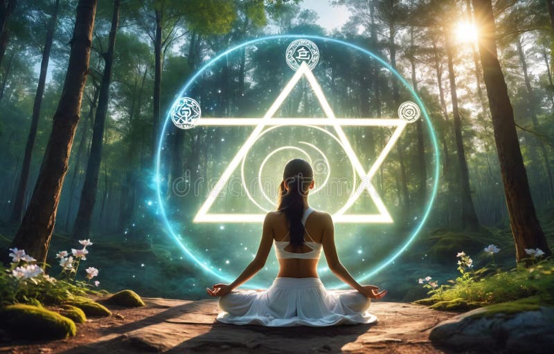Girl in Lotus Pose Practicing Meditation in Light Cycle Stock ... Girl in Lotus Pose Practicing Meditation in Light Cycle Stock ...