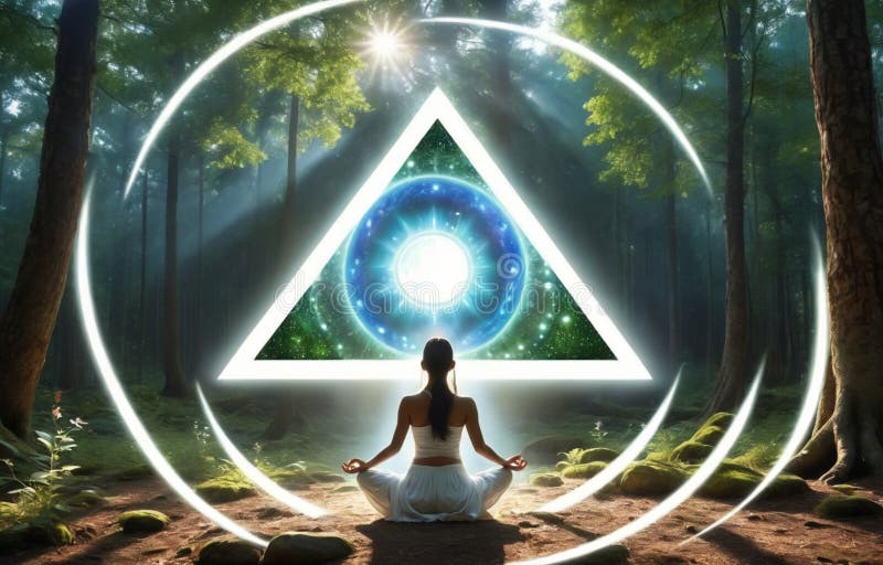 Girl in Lotus Pose Practicing Meditation in Light Cycle Stock ... Girl in Lotus Pose Practicing Meditation in Light Cycle Stock ...
