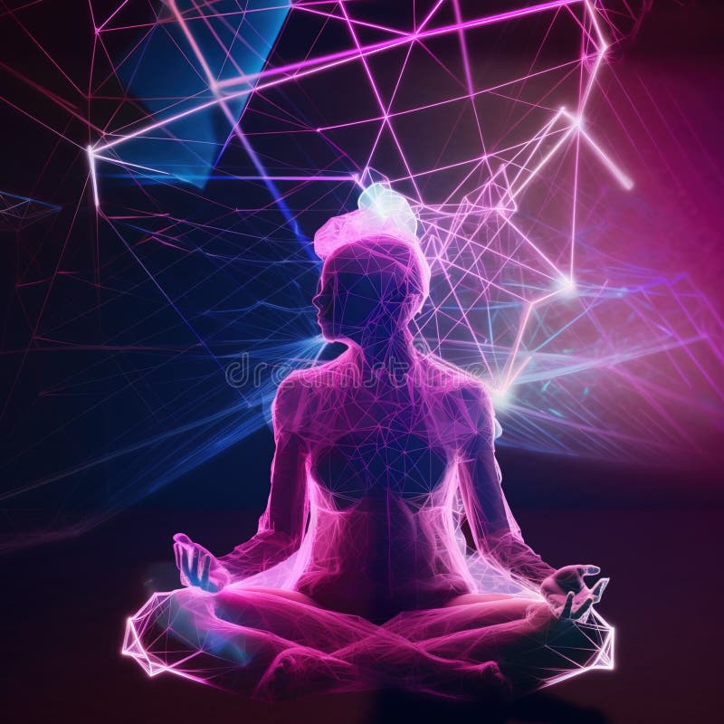 Girl in Lotus Position on the Abstract Positive Energy Background Stock ... Girl in Lotus Position on the Abstract Positive Energy Background Stock ...