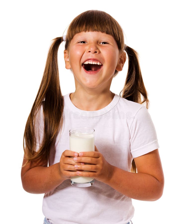 Girl loves milk stock image. Image of happiness, dairy - 16109973
