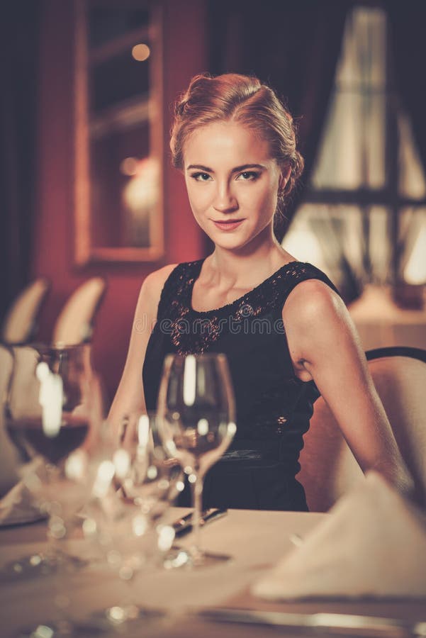 Girl in a Luxury Restaurant Stock Image - Image of gourmet, food: 41203395