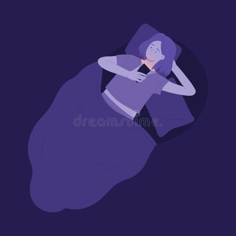 Girl Lying in Bed and Using Smartphone Stock Vector - Illustration of ...