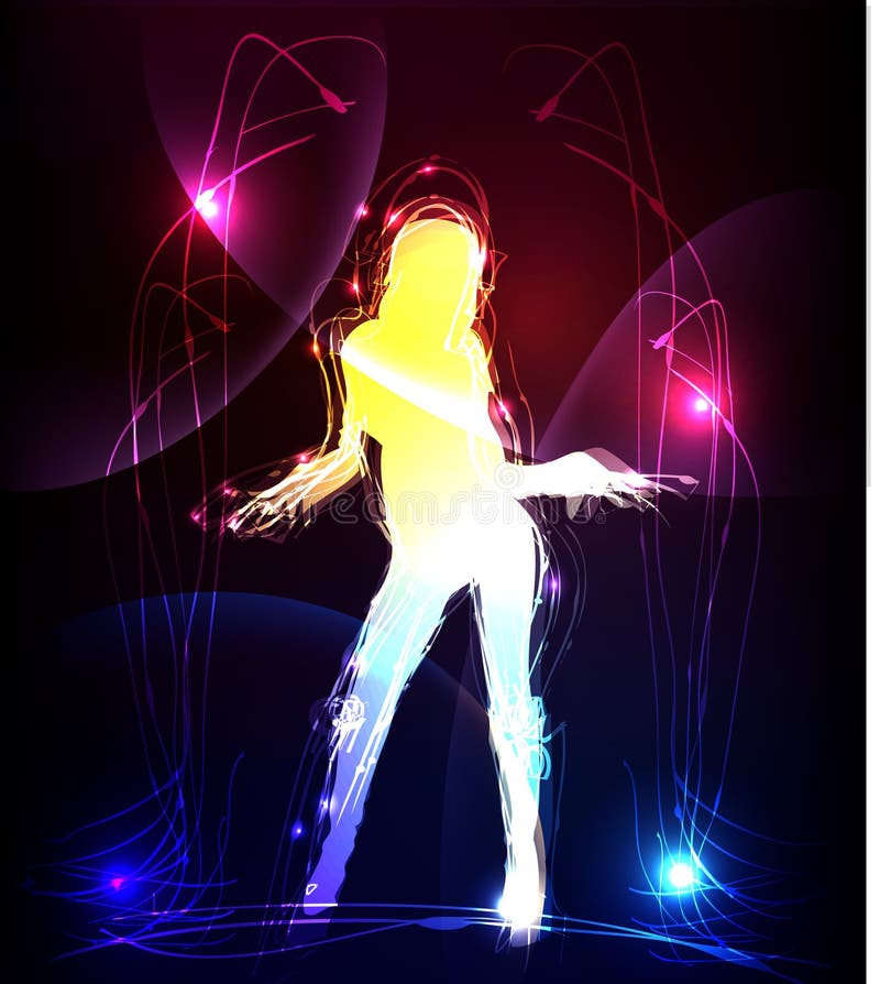 Neon Dancing Girls Neon Collection Stock Vector - Illustration of girl ...