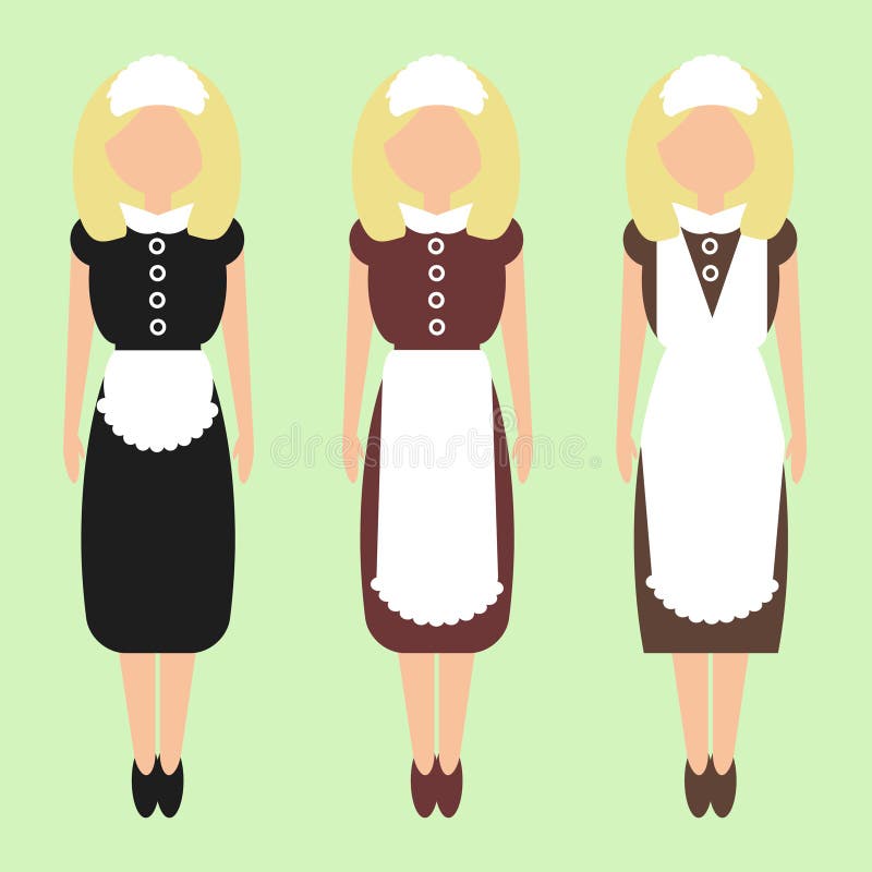 Girl-maid stock vector. Illustration of punctuality, housewife - 68065409