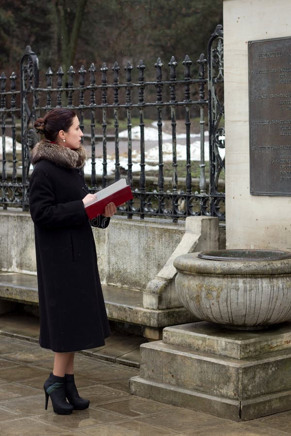 The Girl Makes Historical Entry Stock Image - Image of hairstyle ...