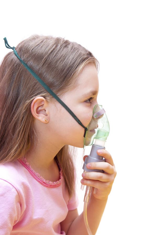 Girl with oxygen mask stock image. Image of care, mask - 43703225