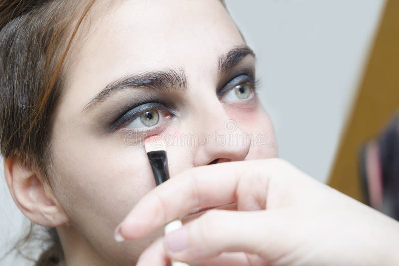 Girl with makeup stock photo. Image of eyebrow, lips - 66606240