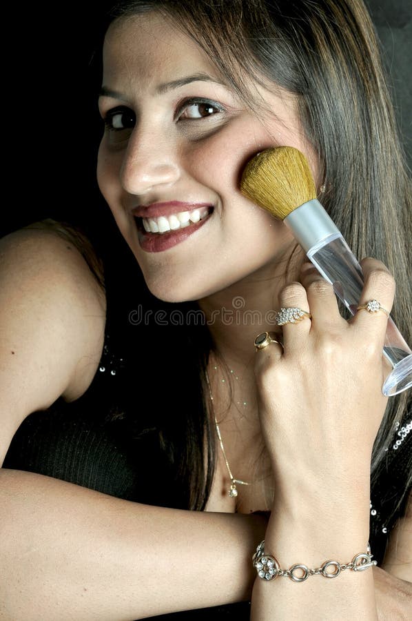 Girl With Makeup Brush Picture. Image: 8648573