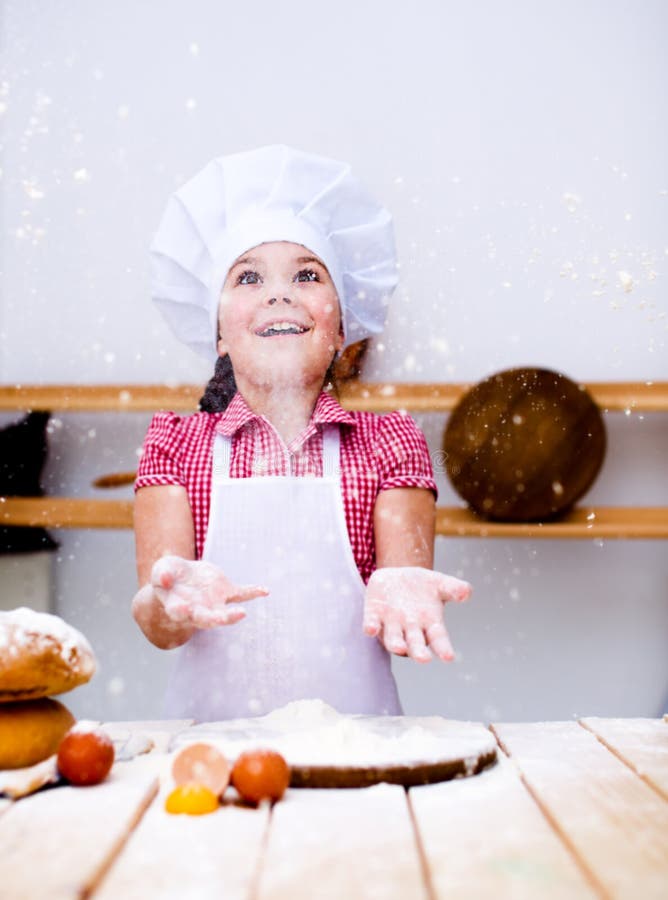 Girl making bread stock image. Image of girls, caucasian - 52418183