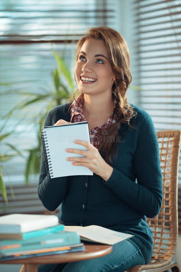 Girl making notes stock photo. Image of casual, beauty - 48739406