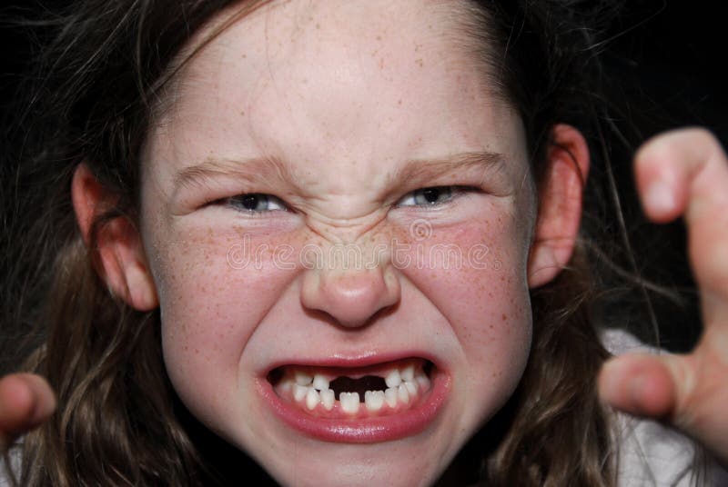 Girl Making Scary Face stock photo. Image of grimace, girl - 5226664