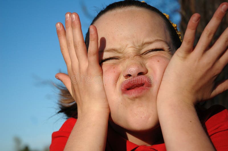 Girl making a silly face stock image. Image of refuse - 4584441