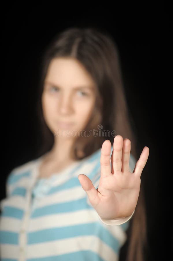 Women with hand up STOP stock photo. Image of finger, abuse - 3431418