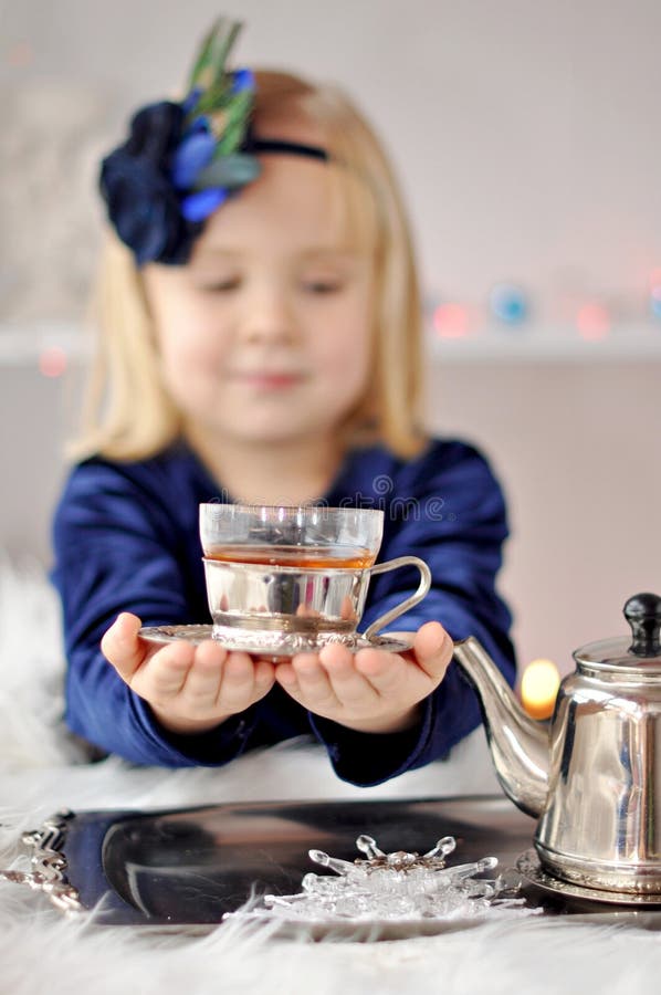 Girl making tea stock image. Image of positive, drink - 30732925