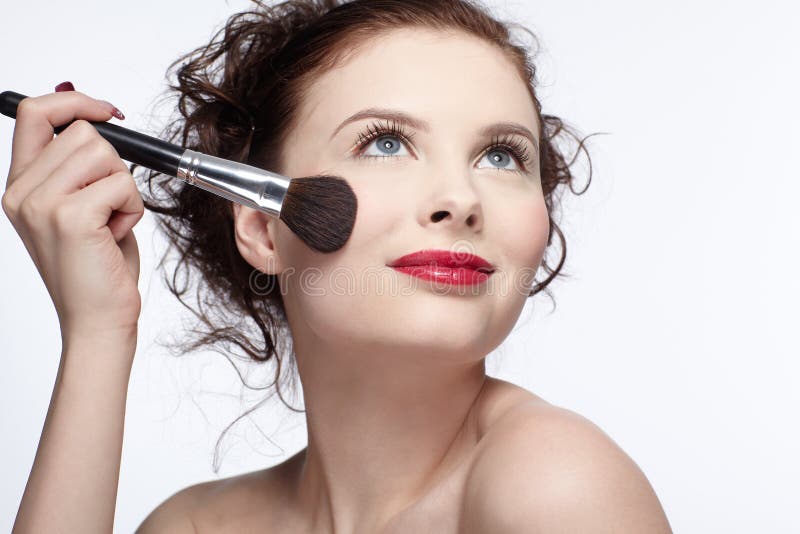 Girl making up stock photo. Image of imagination, glamour - 12936344
