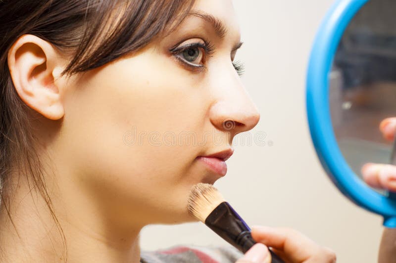 Girl making up stock photo. Image of hairstyle, facial - 28330640