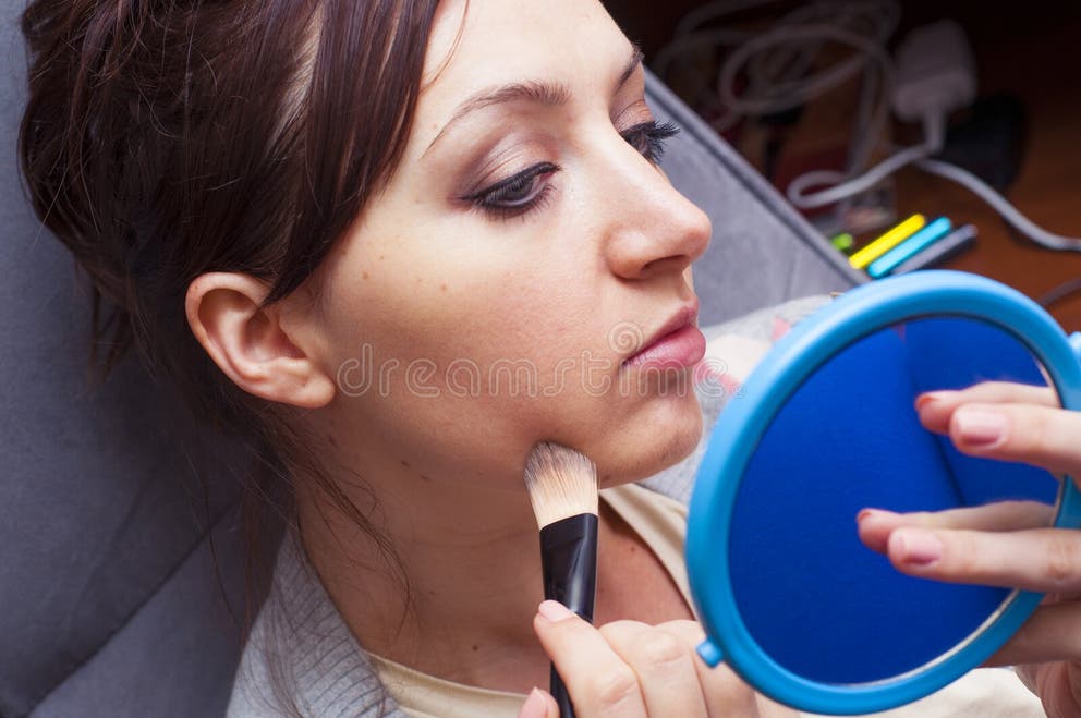 Girl making up stock photo. Image of beautiful, fashion - 28331000