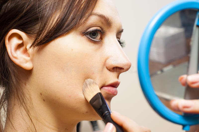 Girl making up stock image. Image of face, eyes, applying - 28331033